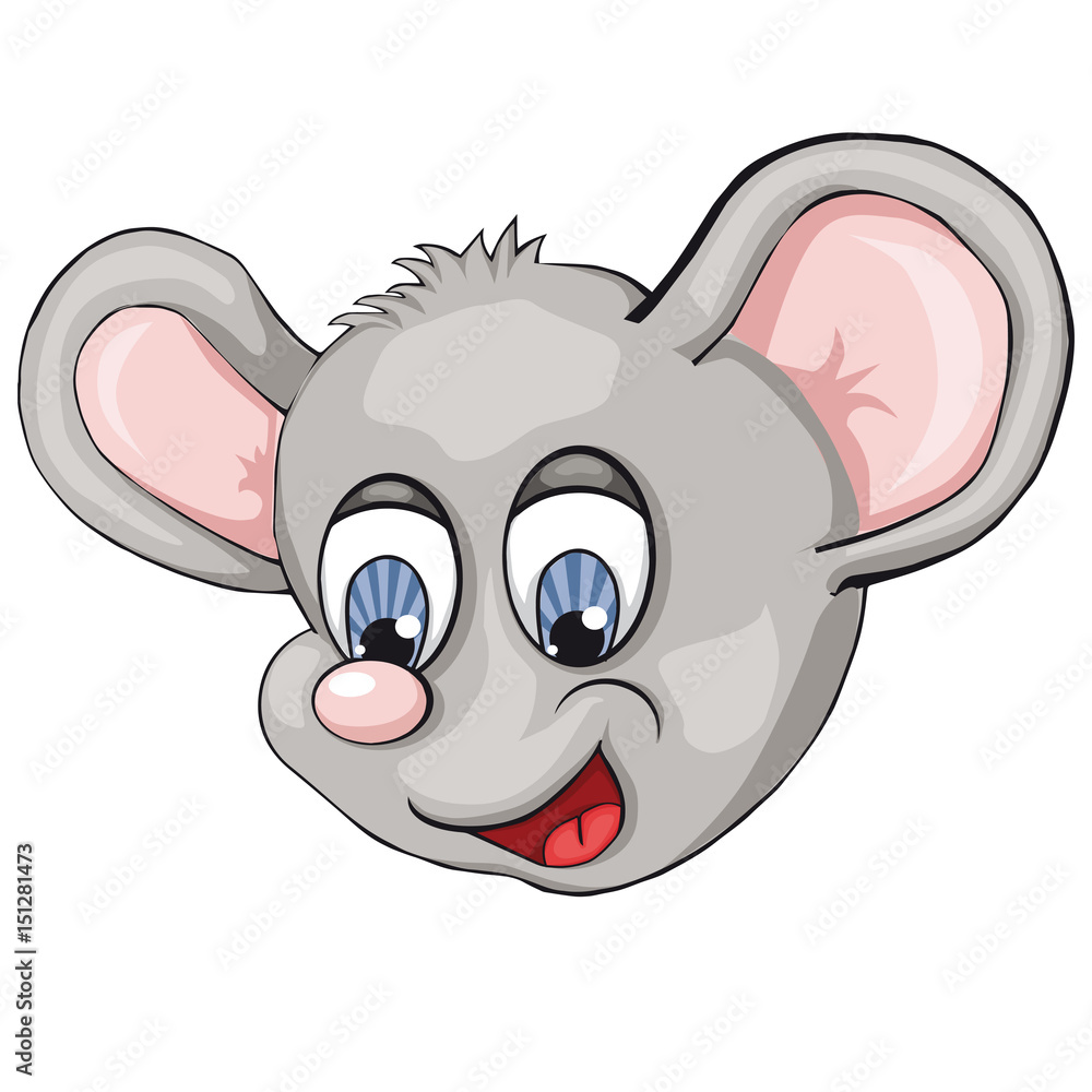 Mouse's head. Cartoon style. Isolated image on white background. Clip ...