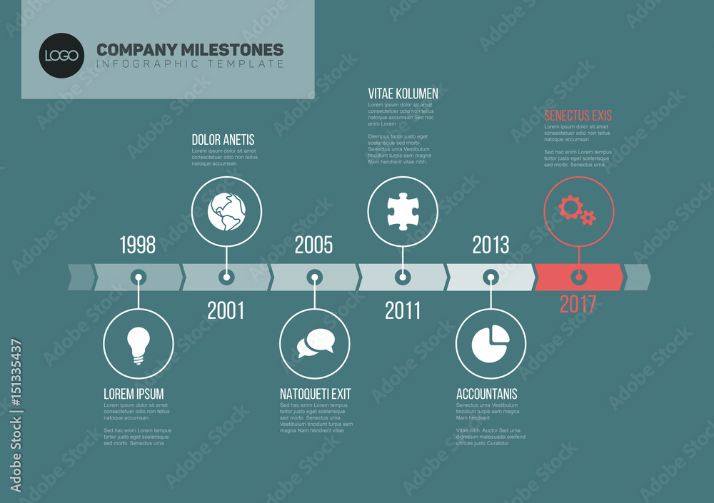 Simple Infographic Timeline Template Stock Vector | Adobe Stock