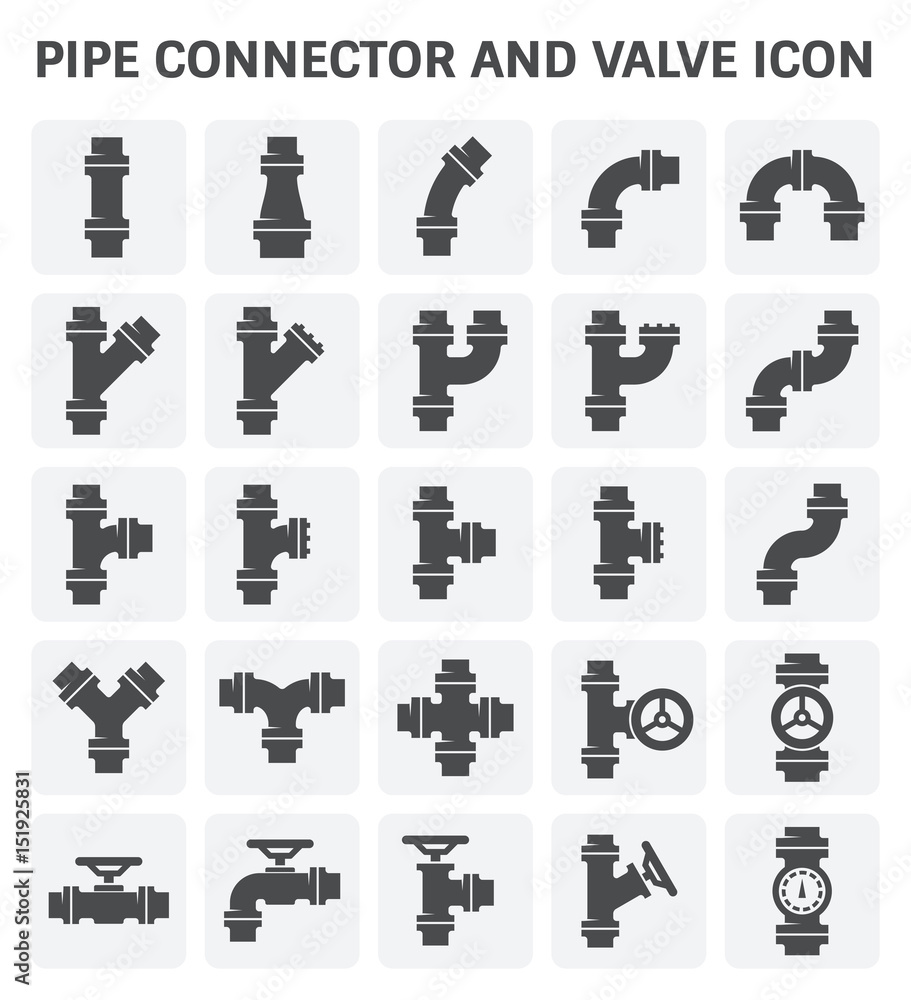 Vector de Stock Pipe icon and flange fitting. Include control valve and ...