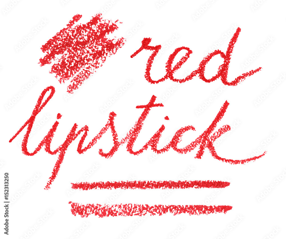 Vector lettering and streaks in lipstick. Handwritten texture ...