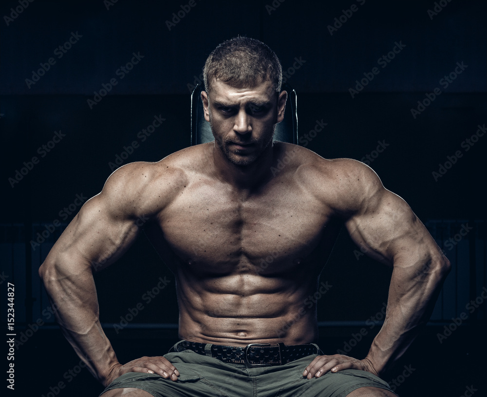 Male bodybuilder, fitness model Stock Photo | Adobe Stock