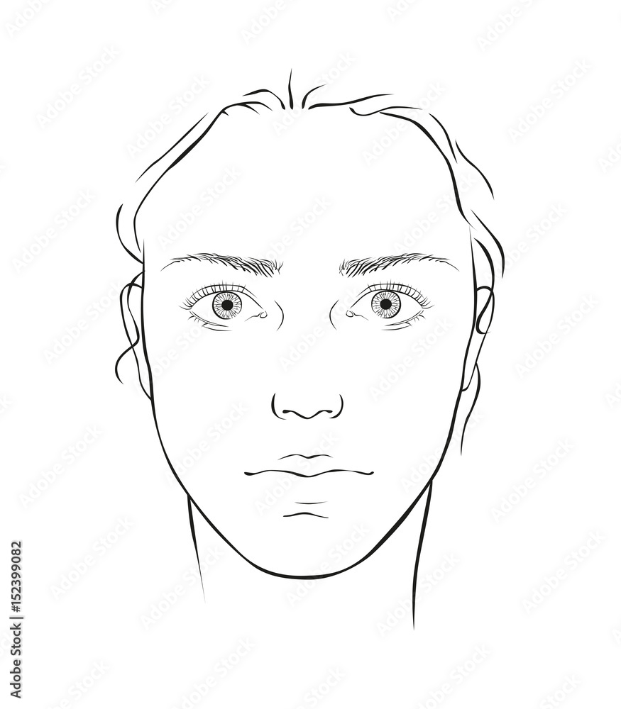Woman's face vector drawing isolated on white background Stock Vector ...