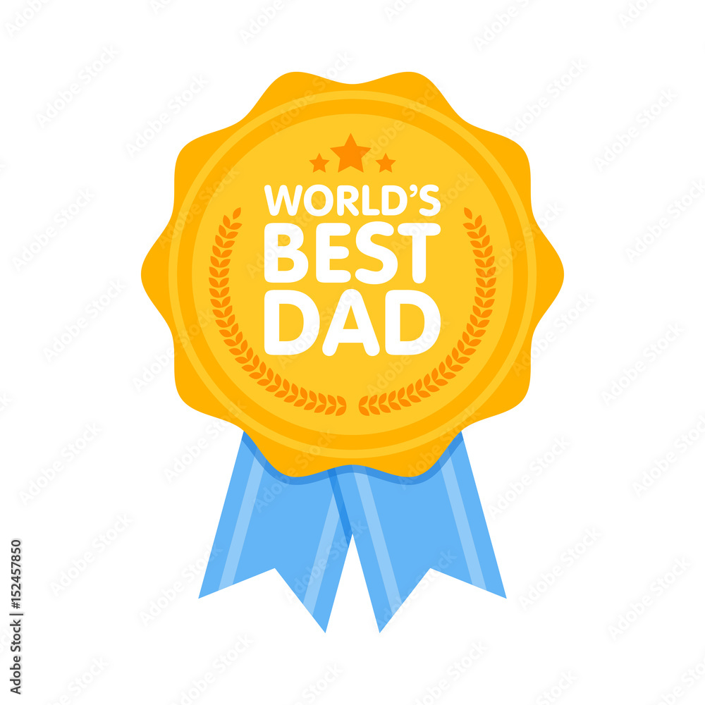 World Best Dad Badge award vector illustration Stock Vector | Adobe Stock