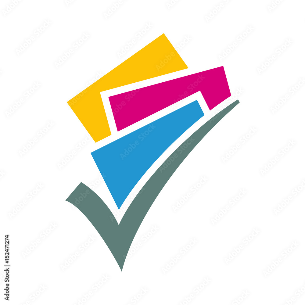 Vector de Stock Icono plano validación documentos color con validación ...