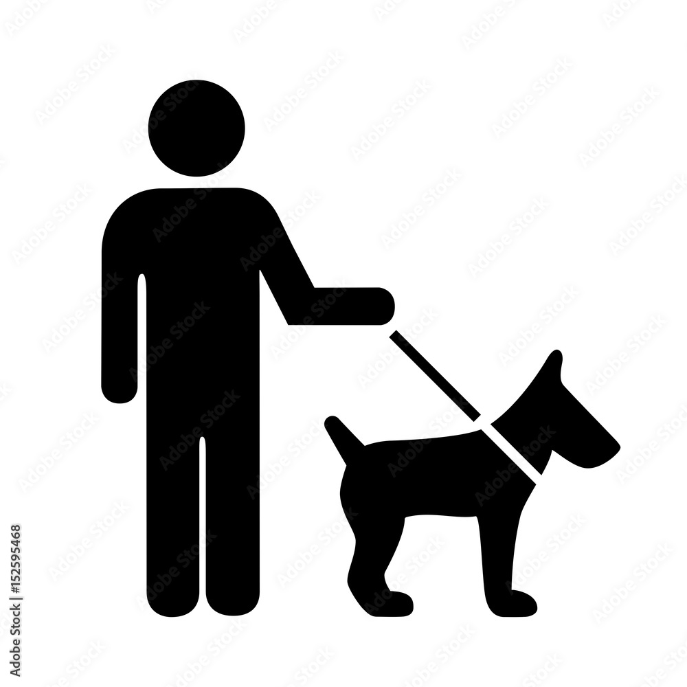 Person with dog vector icon Stock Vector | Adobe Stock