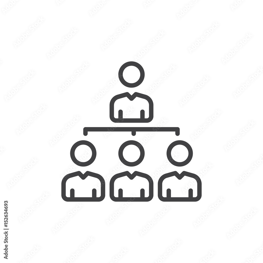 Manager line icon, outline vector sign, linear style pictogram isolated ...