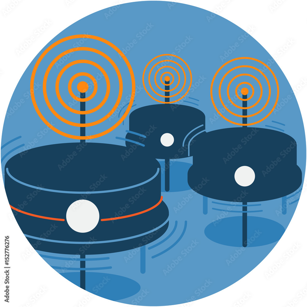 Swarm Robot Abstract Icon illustration. SwarmBot Futuristic technology ...