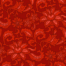 Seamless Red Floral Pattern Free Stock Photo - Public Domain Pictures