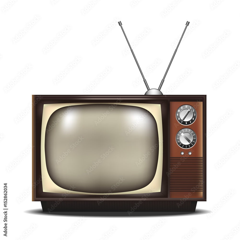 vintage retro tv. vector illustration Stock Vector | Adobe Stock