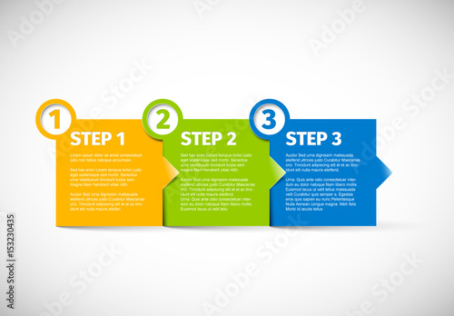 Three Step Infographic Stock Template | Adobe Stock