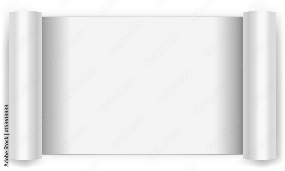 Blank white rolled drawing paper Stock Vector | Adobe Stock