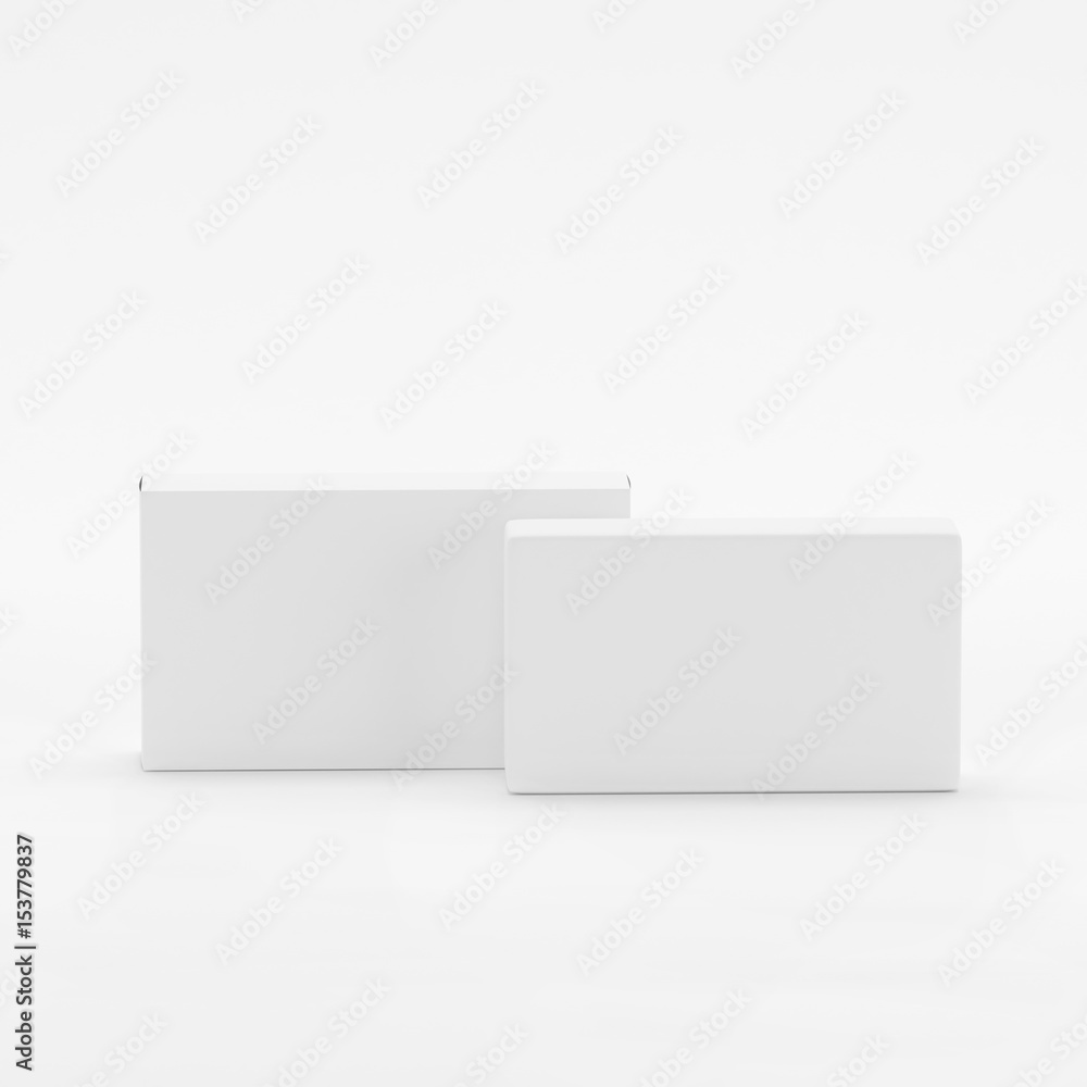 Blank Soap & Box Packaging Mock-Up Template On Isolated White ...