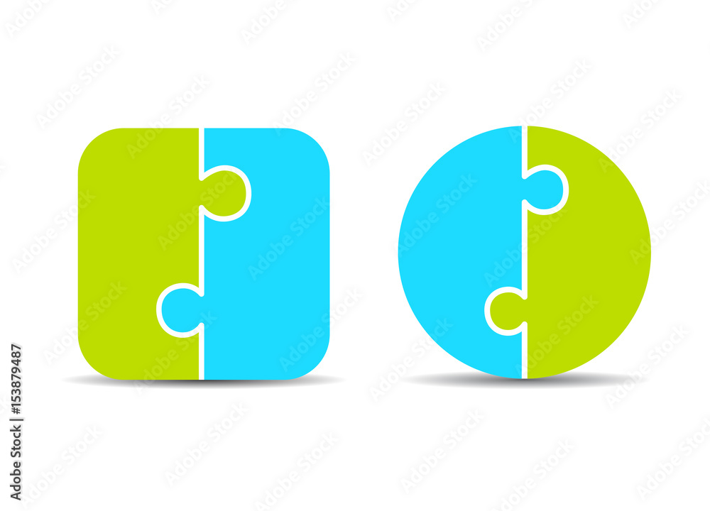 Two part puzzle diagram templates Stock Vector | Adobe Stock