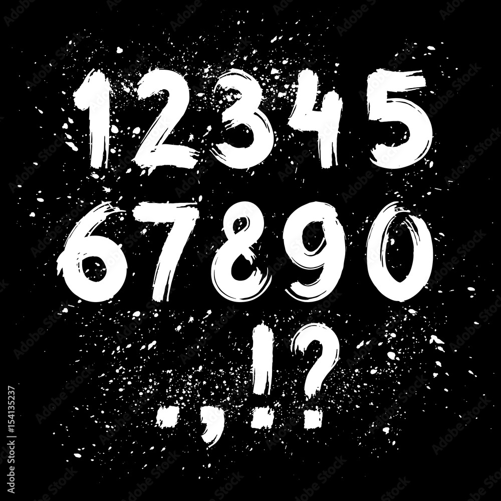 Стоковий вектор Hand written calligraphy alphabet black ink brush ...