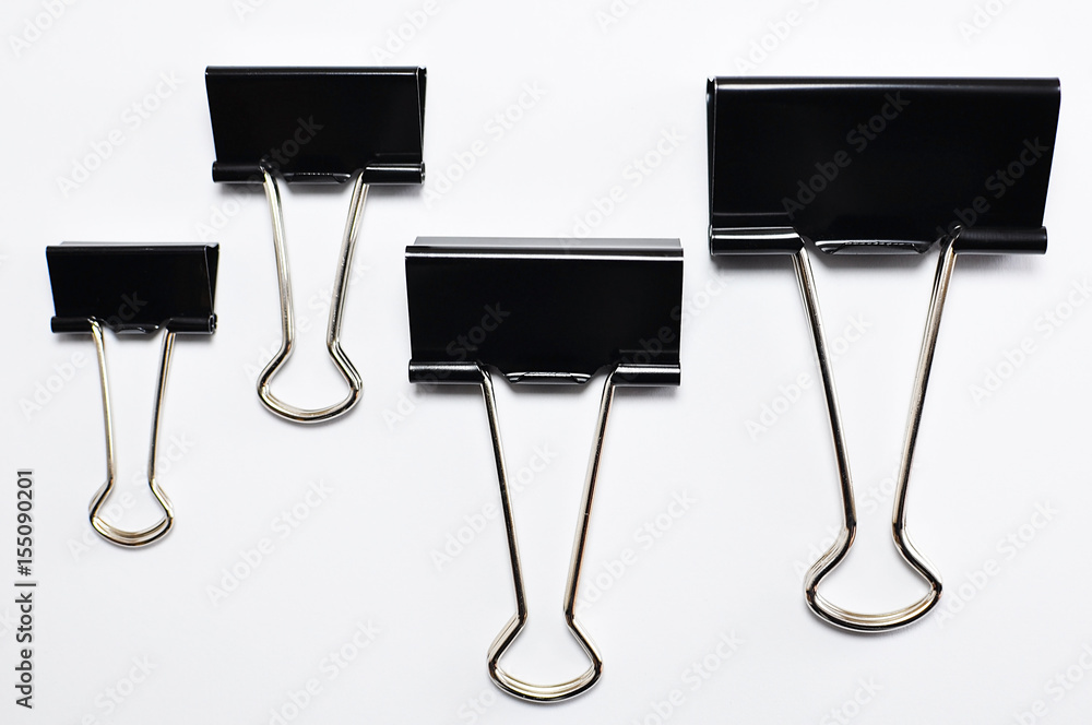 Black binder clip isolated on white background Stock Photo | Adobe Stock