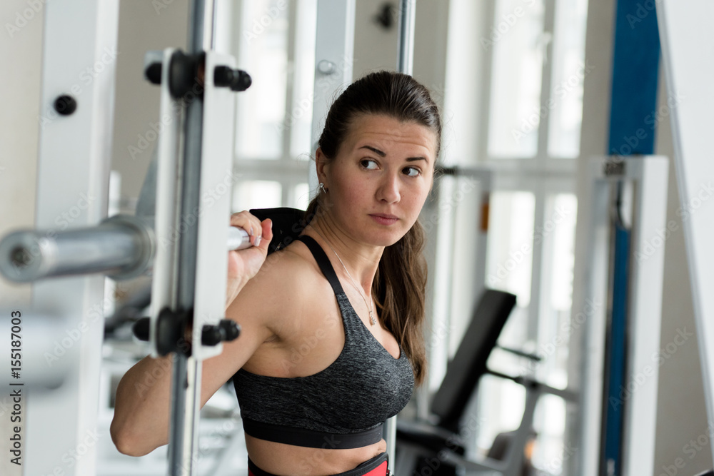 Female sportsman with a stunning figure working out in gym. A female ...
