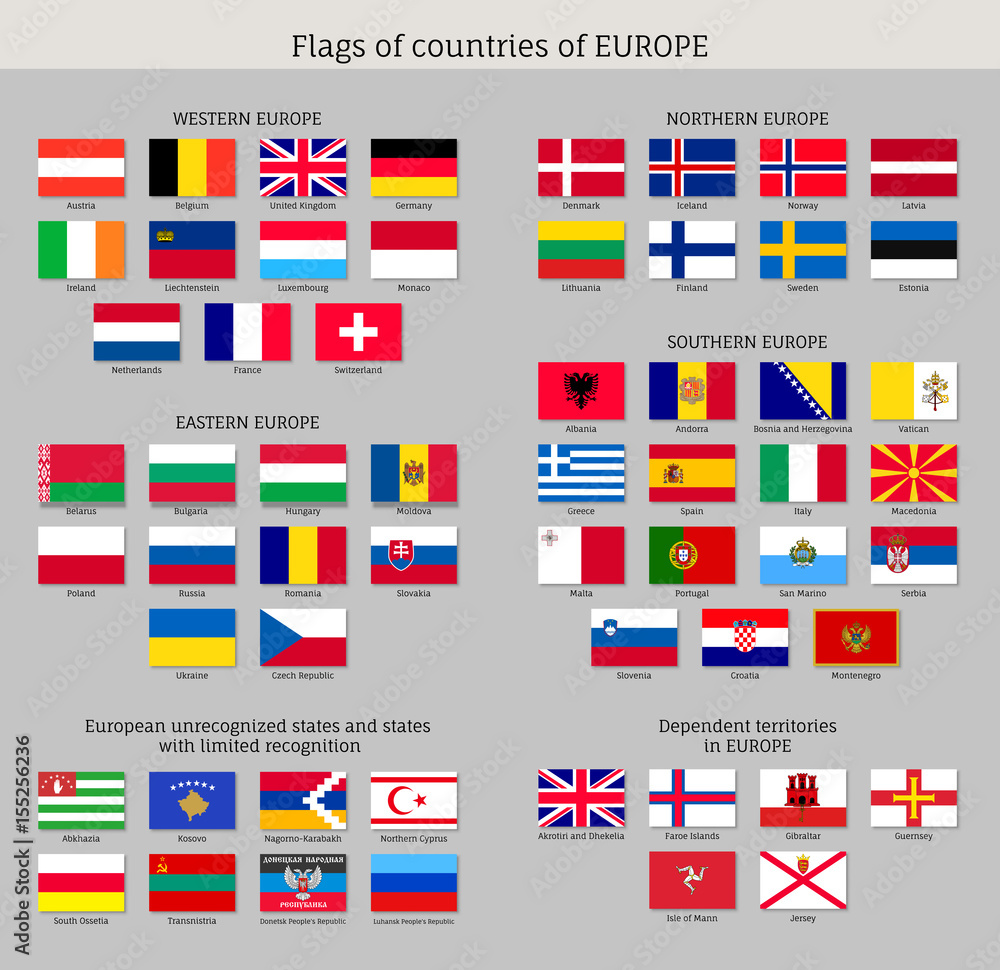 Big set of flags of Asia, official symbol of countries, full collection ...