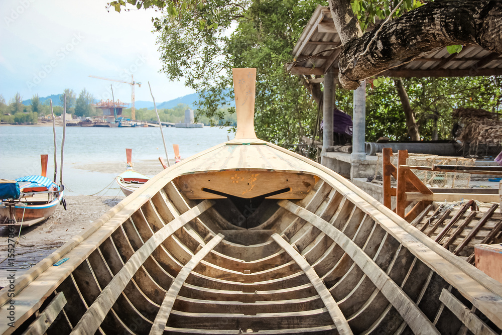 Inside boat structure made from wood Stock Photo | Adobe Stock