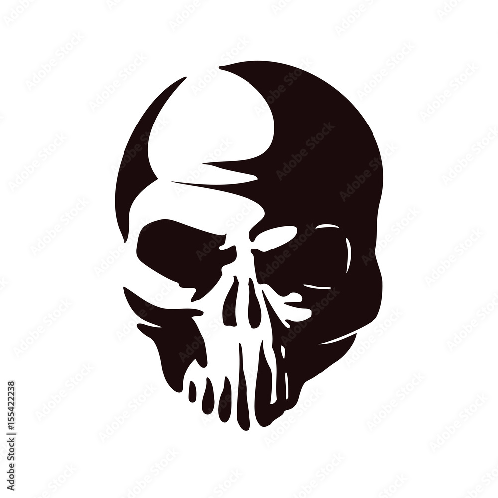 head skull silhouette. Vector Illustration. Stock Vector | Adobe Stock