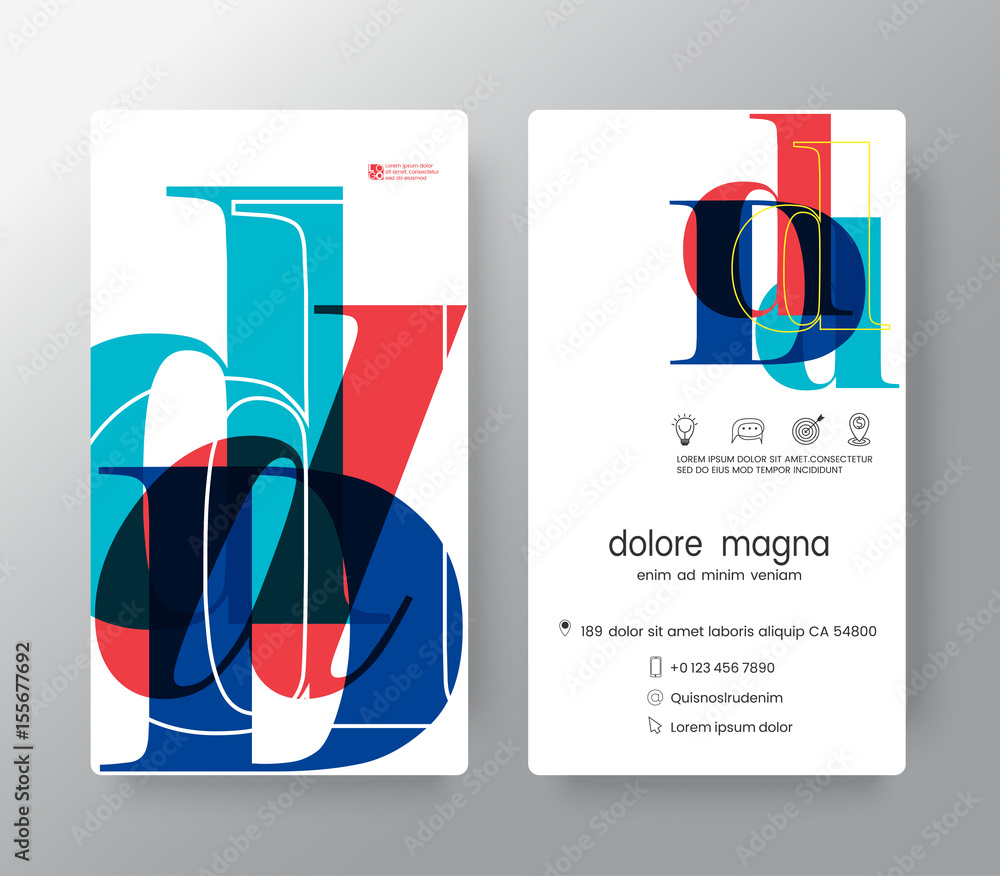 Logo number D business card design template. Vector graphic design ...