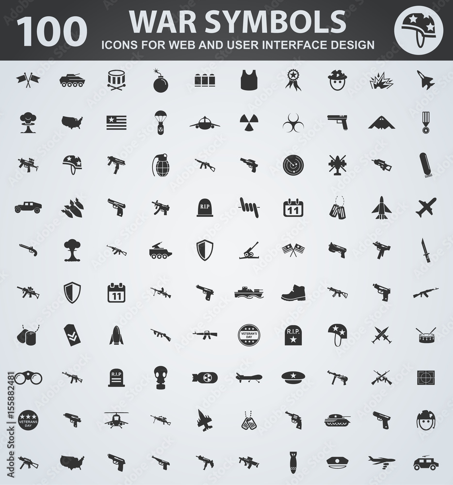 War symbols icons set Stock Vector | Adobe Stock