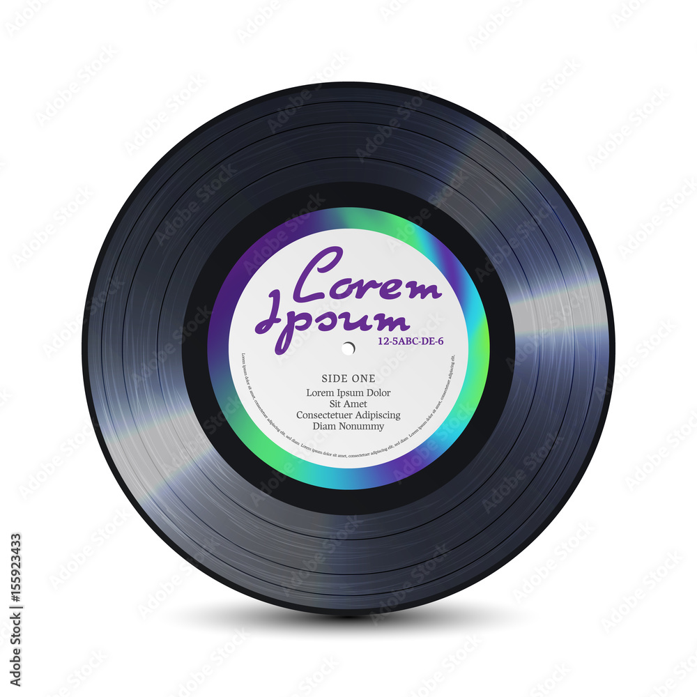 Vinyl Record. Retro Sound Carrier. Rerto Template Of Music Record Plate ...