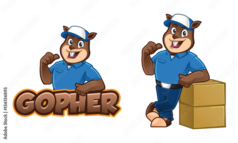 Gopher Mascot and Logo Design Stock Vector | Adobe Stock