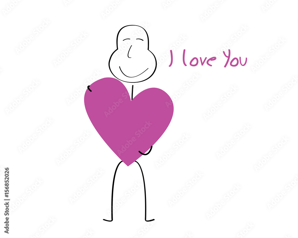 Stock-Vektorgrafik „Romantic Cute Couple Stick Doodle Illustration Draw ...