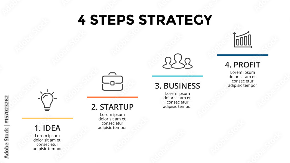 Vector up stairs linear icons infographic, growth diagram chart ...