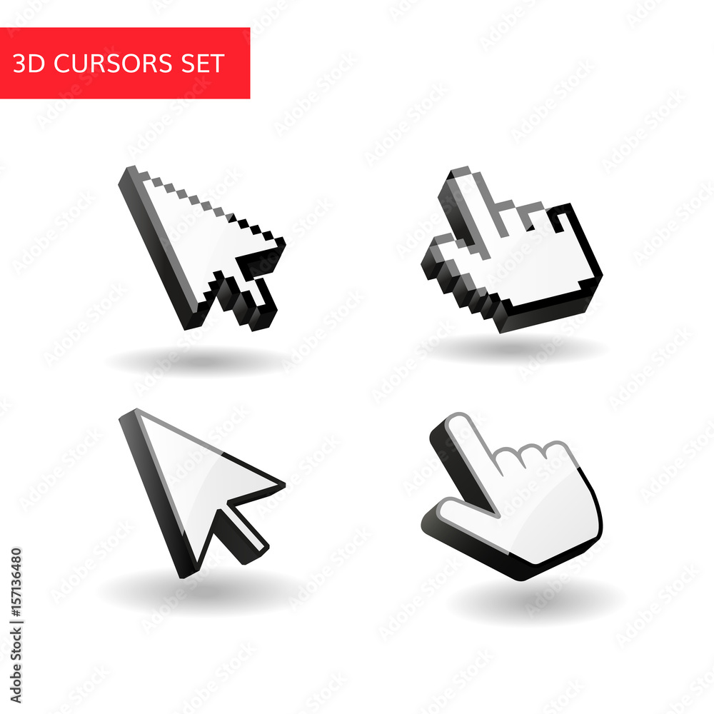 mouse cursor 3d pointer Stock Vector | Adobe Stock