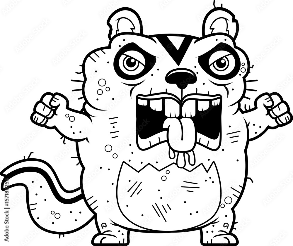 Cartoon Angry Ugly Chipmunk Stock Vector | Adobe Stock