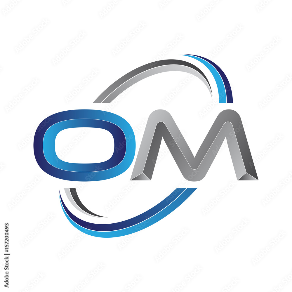 Simple initial letter logo modern swoosh OM Stock Vector | Adobe Stock Simple initial letter logo modern swoosh OM Stock Vector | Adobe Stock