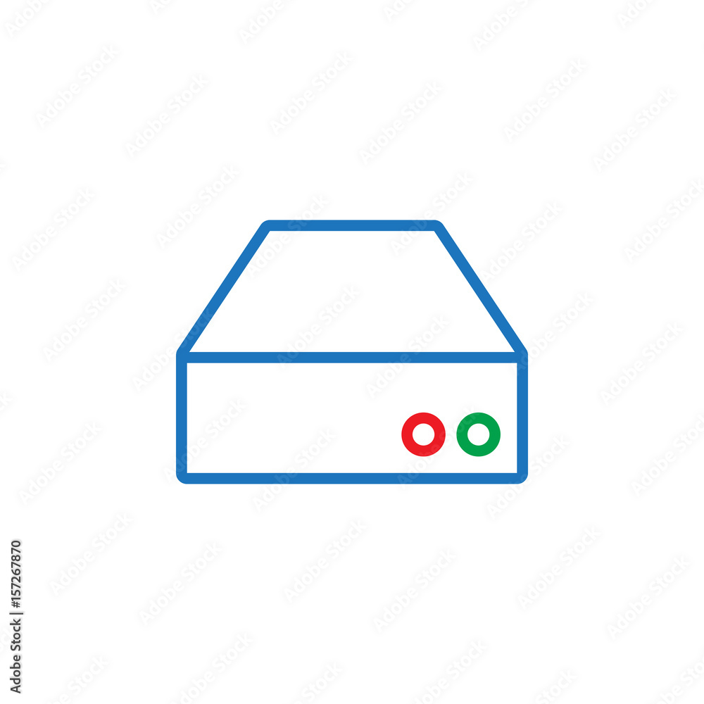 Disk line icon, hard drive outline vector logo illustration, linear ...