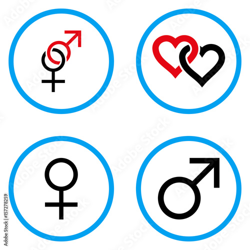 Sex Symbols Rounded Icons Vector Illustration Style Is A Flat Iconic Symbols Inside Blue