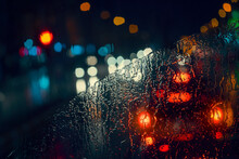 Night Driving In Rain Free Stock Photo - Public Domain Pictures