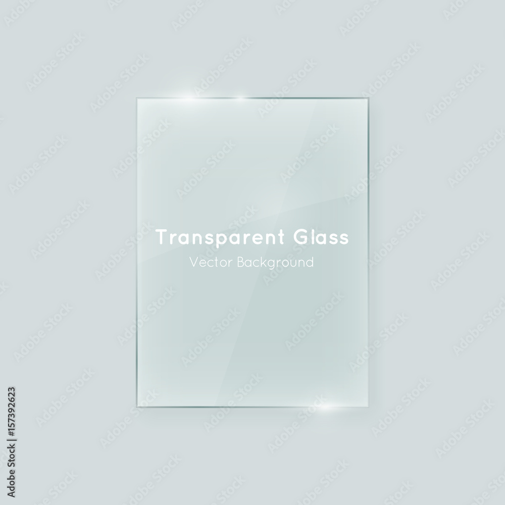 Transparent vertical vector glass shape. Geometric abstract glass ...