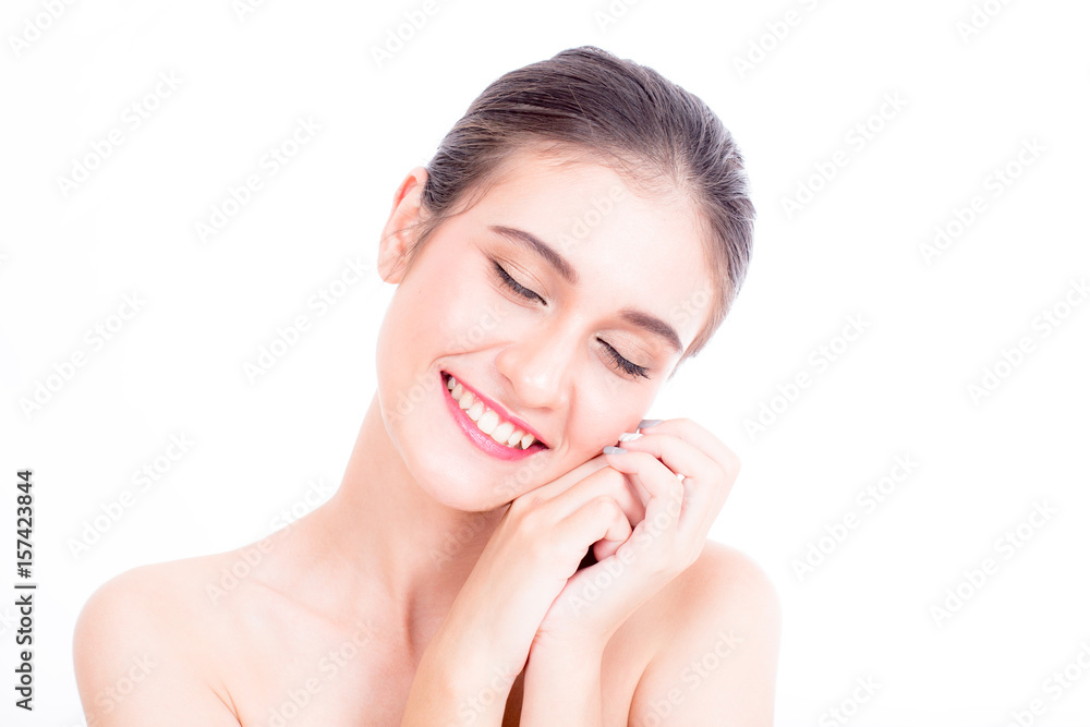 Beautiful Woman Face Portrait Beauty with maleup concept. Fashion ...
