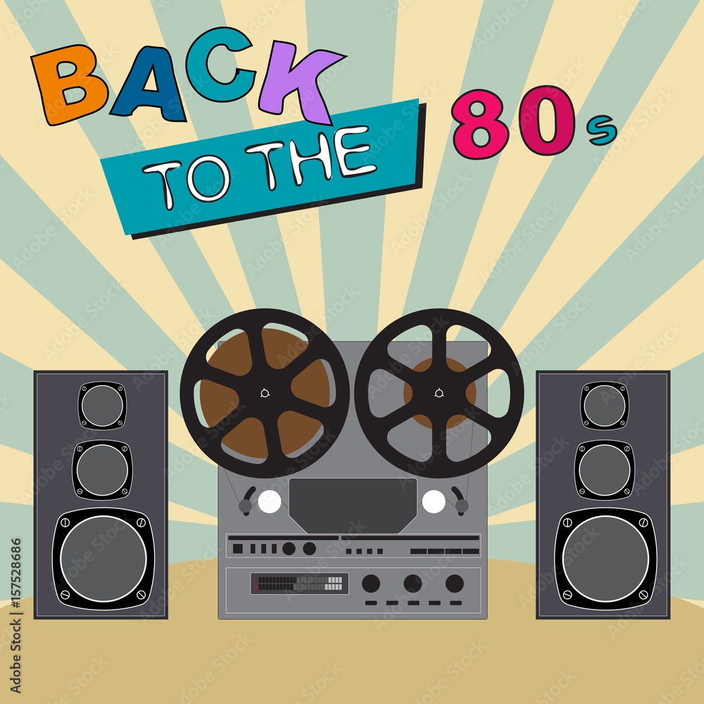 Back to the 80's. Retro Colorful background. Eighties vector graphic ...