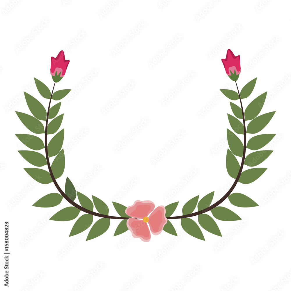 laurel wreath round and half laurel bottom vector illustration Stock ...