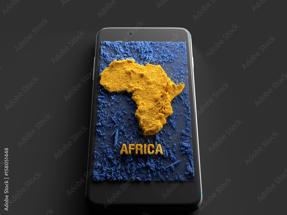 Ilustración de Stock Mobile maps, 3D rendering | Adobe Stock