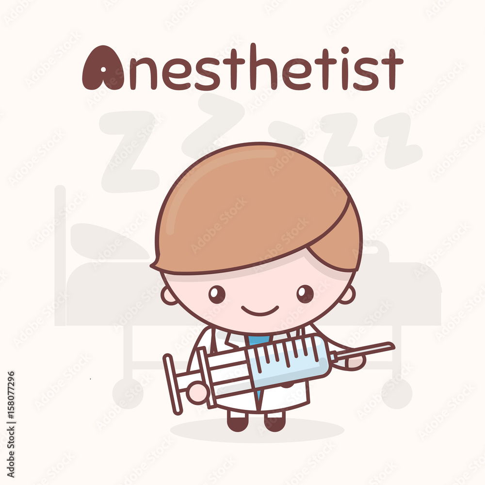 Cute chibi kawaii characters. Alphabet professions. The Letter A ...