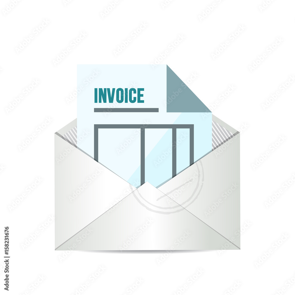 invoice inside an envelope illustration Stock Illustration | Adobe Stock