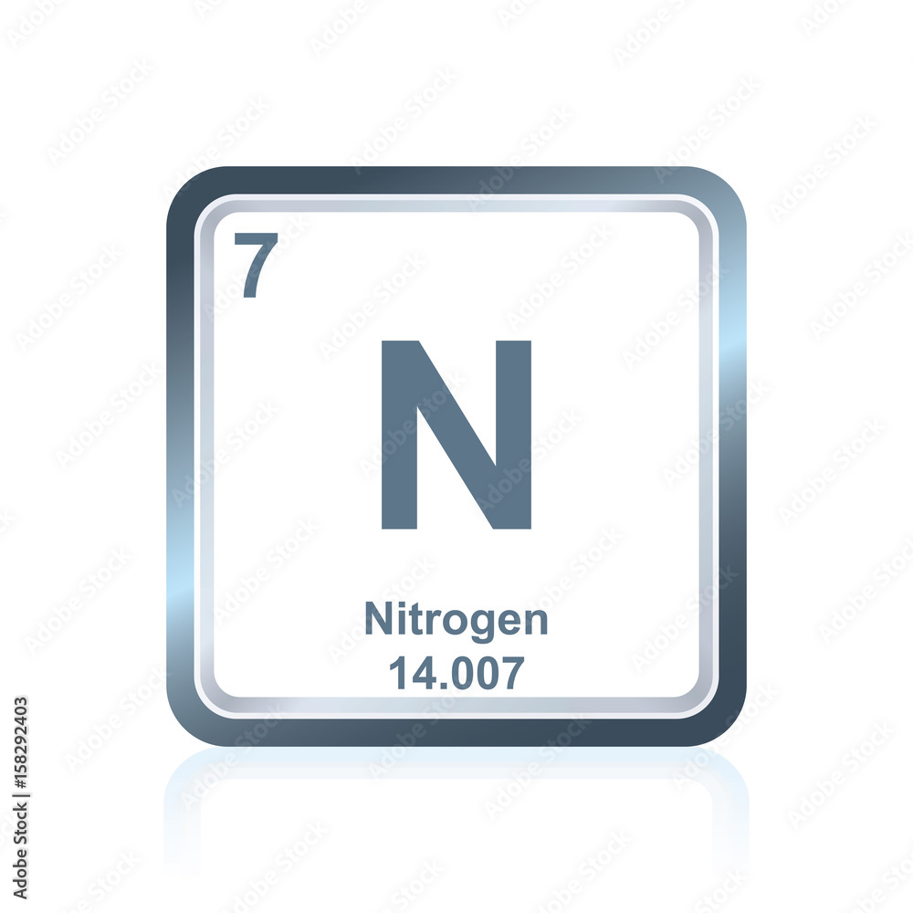 Symbol of chemical element nitrogen as seen on the Periodic Table of ...