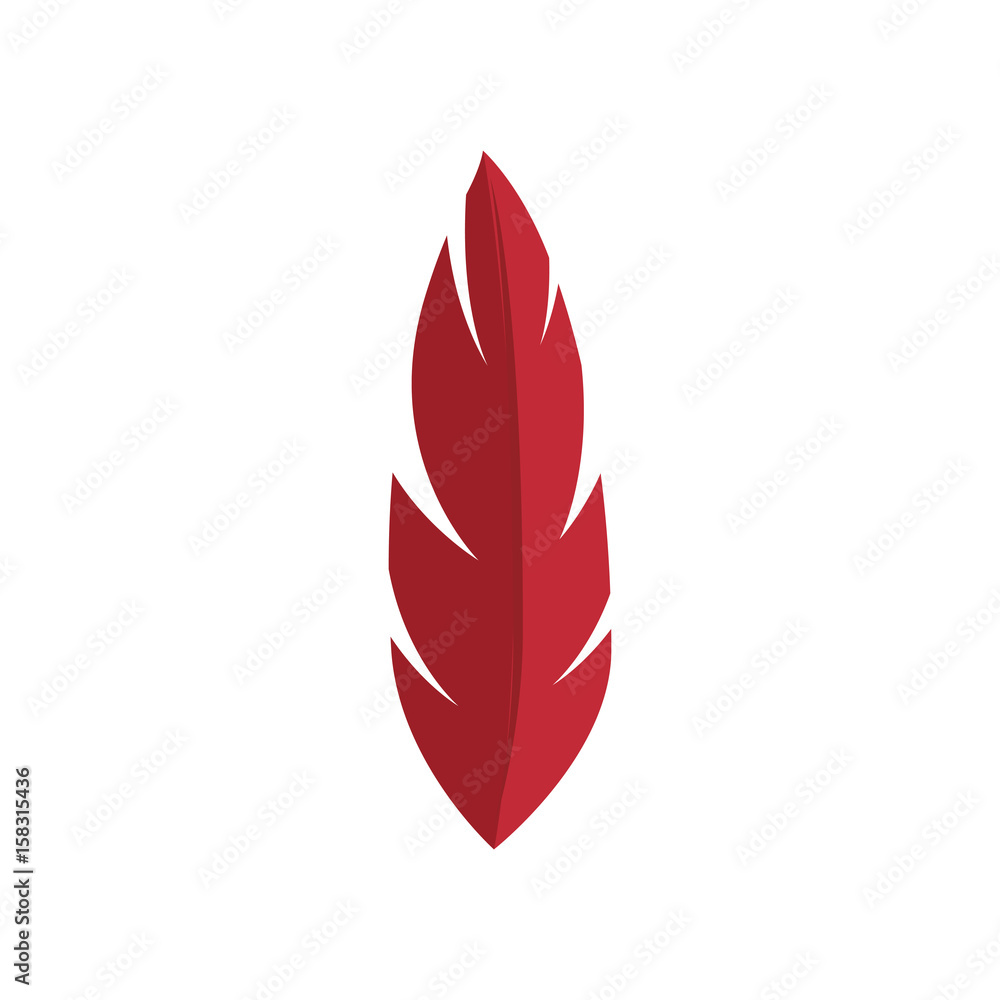 red feather icon over white background colorful design vector ...