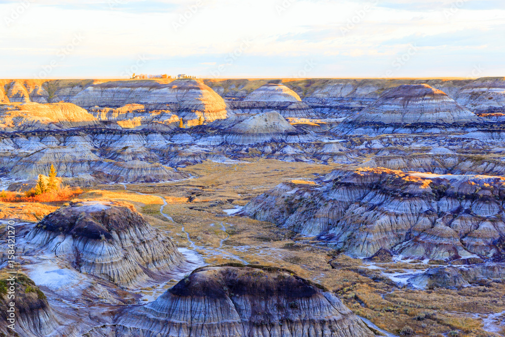 Drumheller, Badlands at the Dinosaur Provincial Park in Alberta, where ...