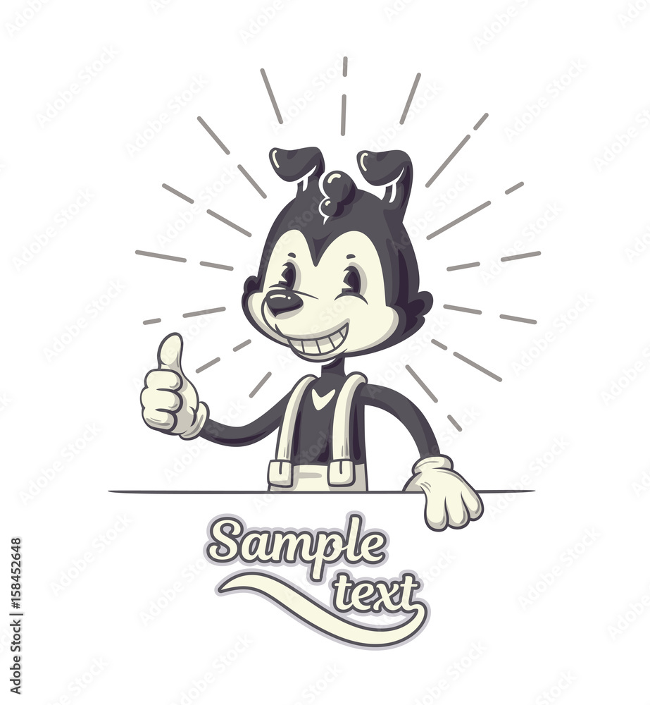 Vector de Stock Dog character in retro 40s years cartoon style. Vector ...