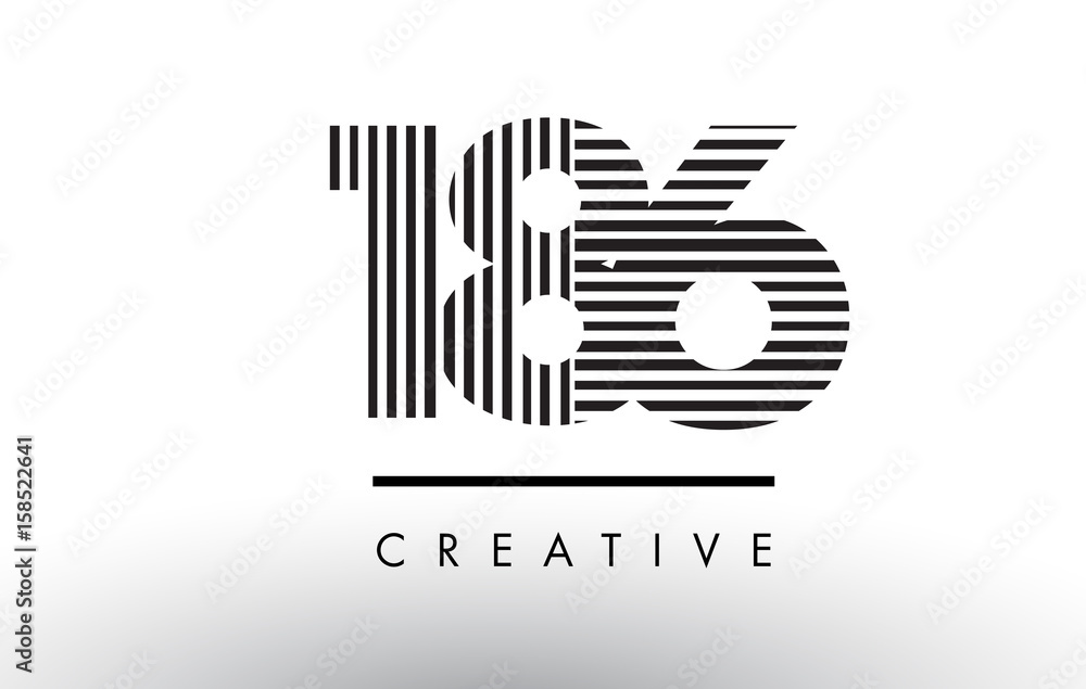186 Black and White Lines Number Logo Design. Stock Vector | Adobe Stock