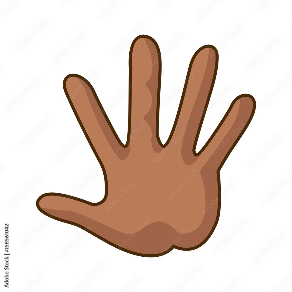 cartoon hand showing the five fingers vector illustration Stock Vector ...