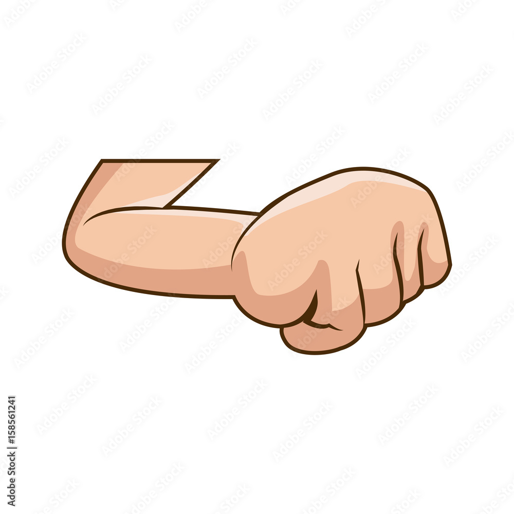 cartoon arm hand fist comic image vector illustration Stock Vector ...
