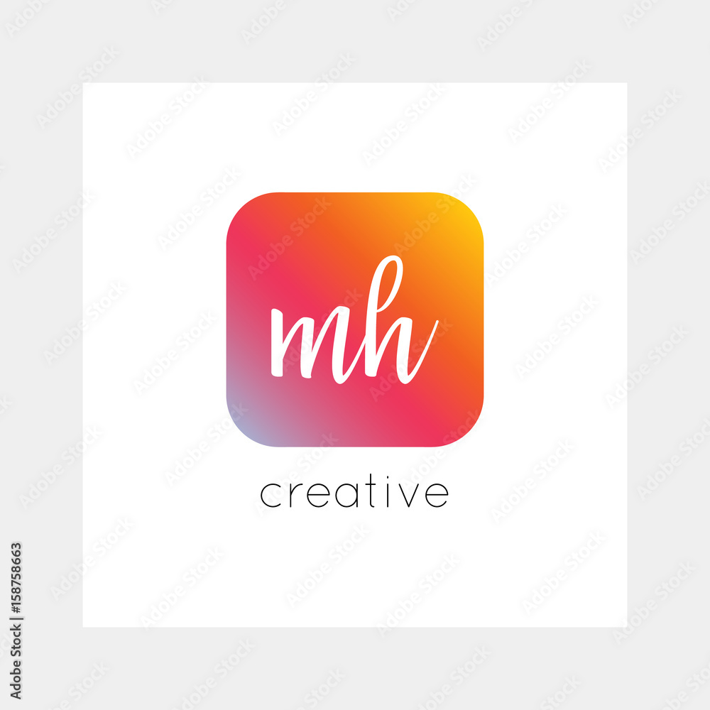 MH logo, vector. Useful as branding, app icon, alphabet combination ...